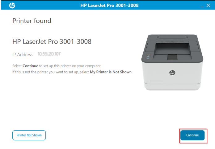 How do I install my LaserJet Pro 3001dw through a network?